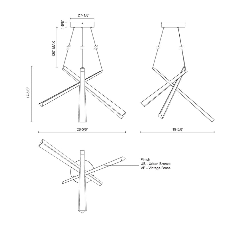 Lex 27-in Chandelier – Kuzco Lighting