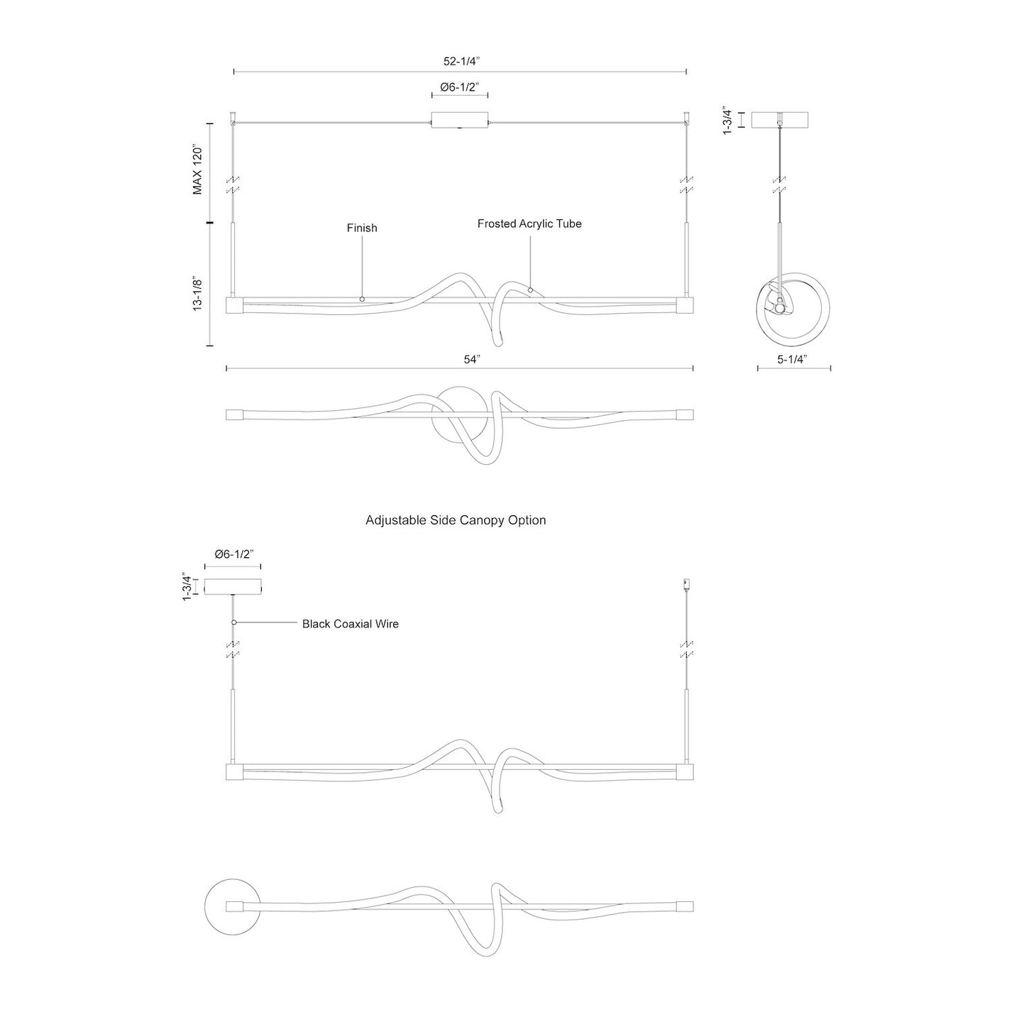 Cursive 54-in Linear Pendant – Kuzco Lighting