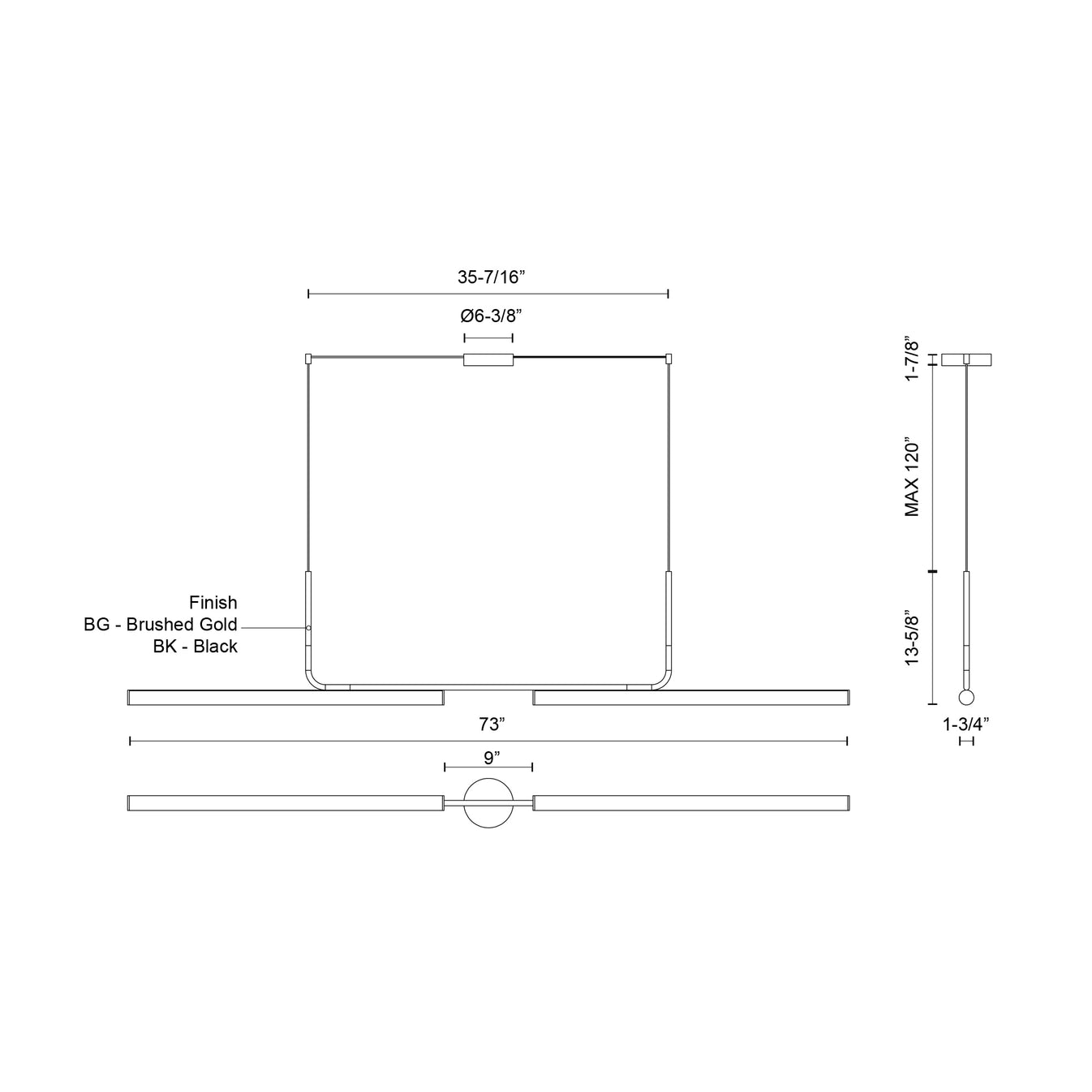 Vesper 73-in Linear Pendant – Kuzco Lighting