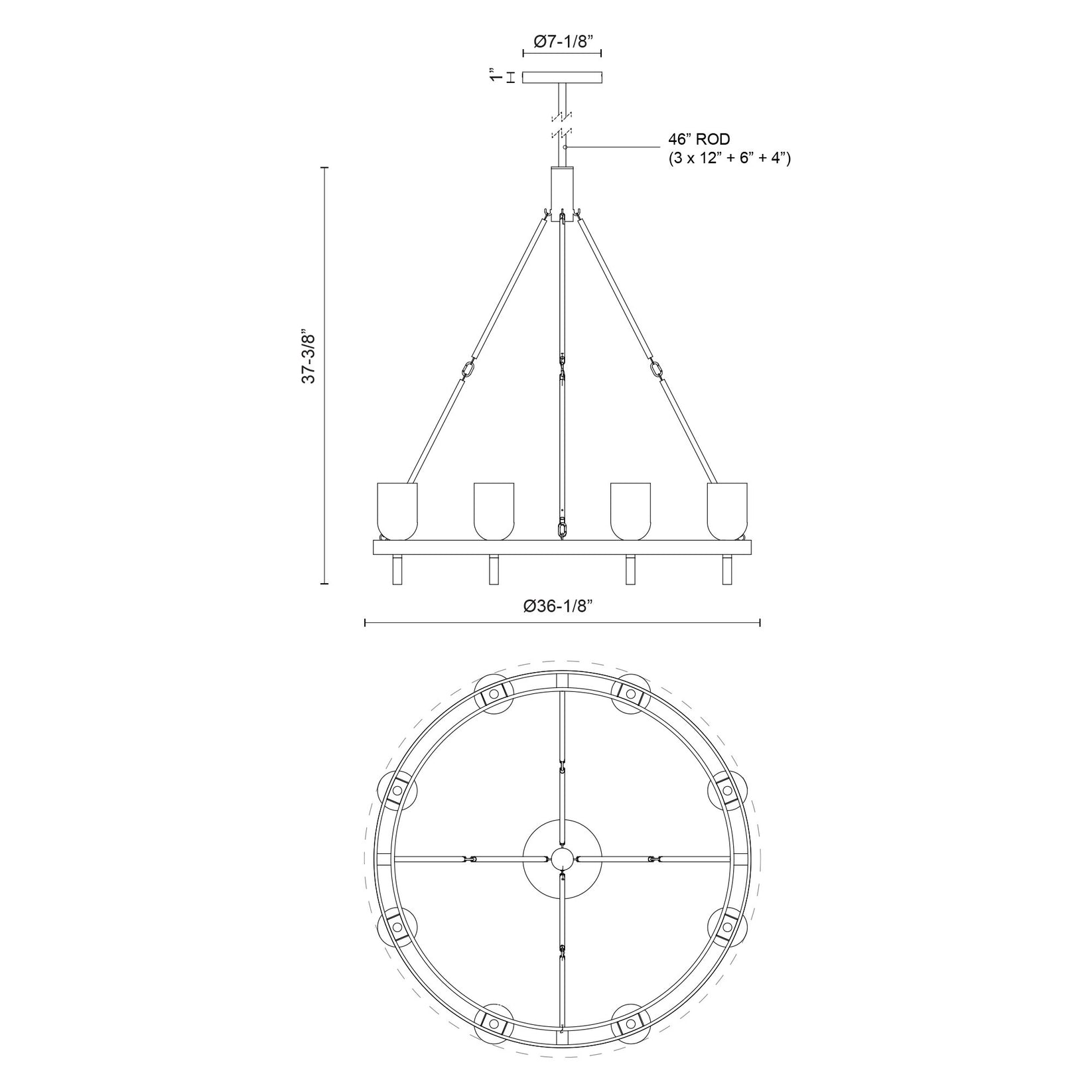 Lucian 36-in Chandelier – Kuzco Lighting