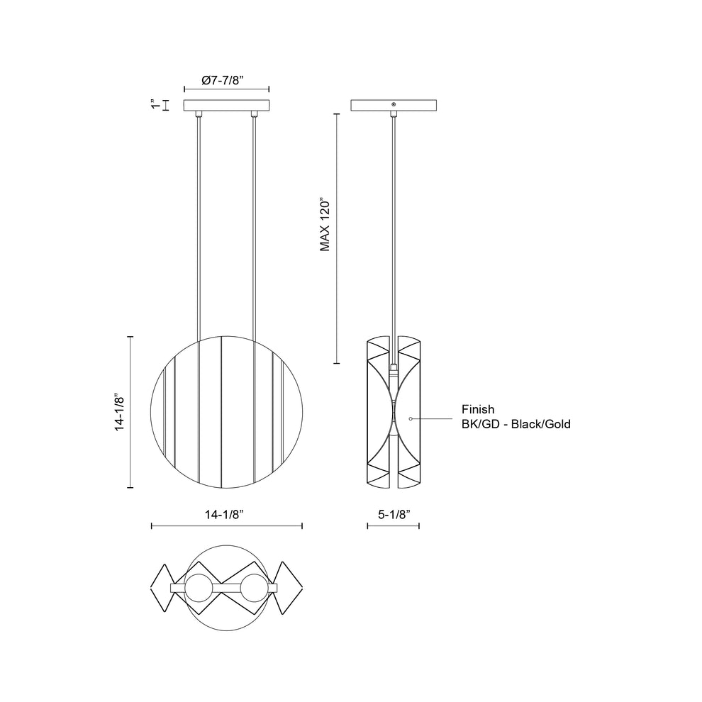 Akira 14-in Pendant – Kuzco Lighting