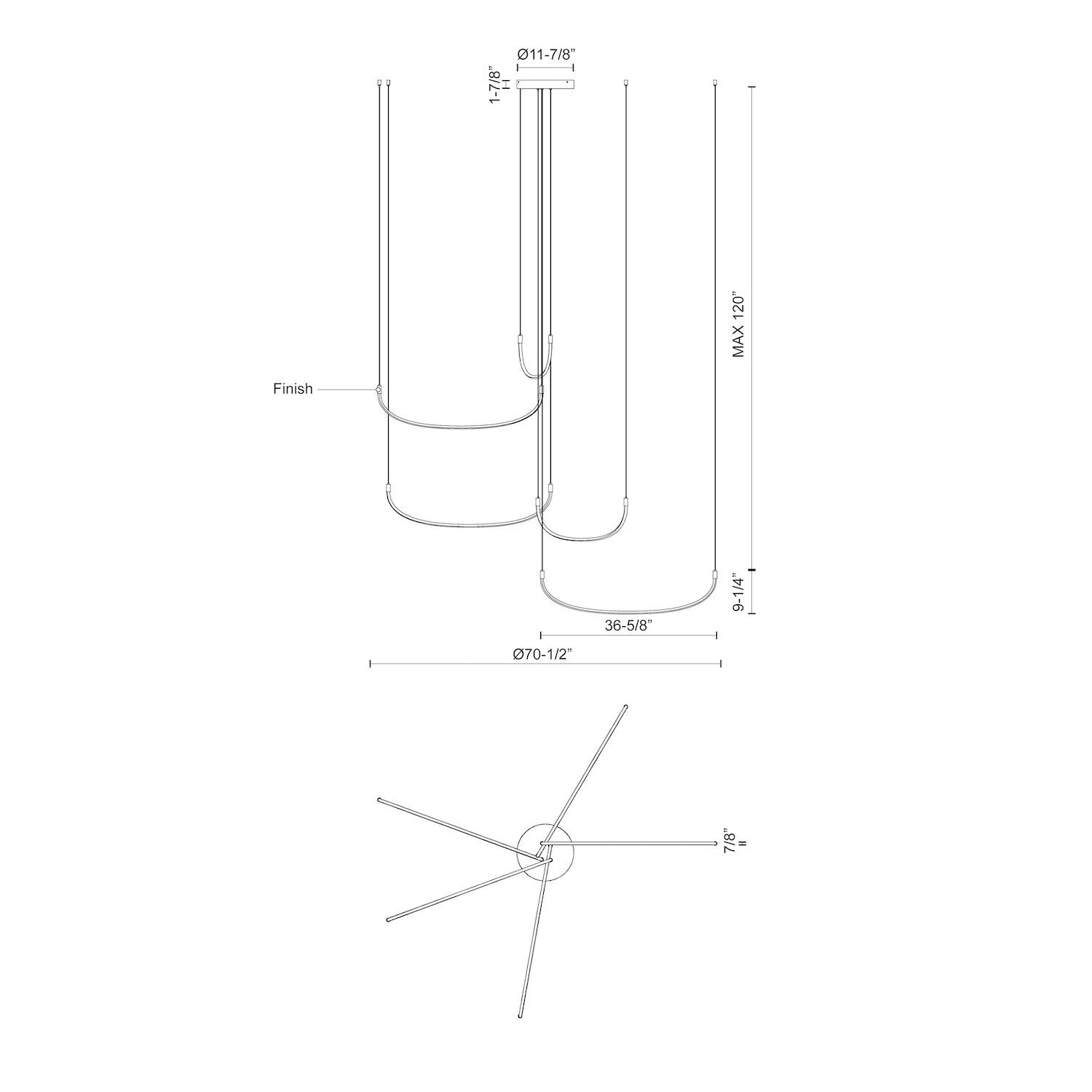 Talis 70-in Multi Pendant – Kuzco Lighting