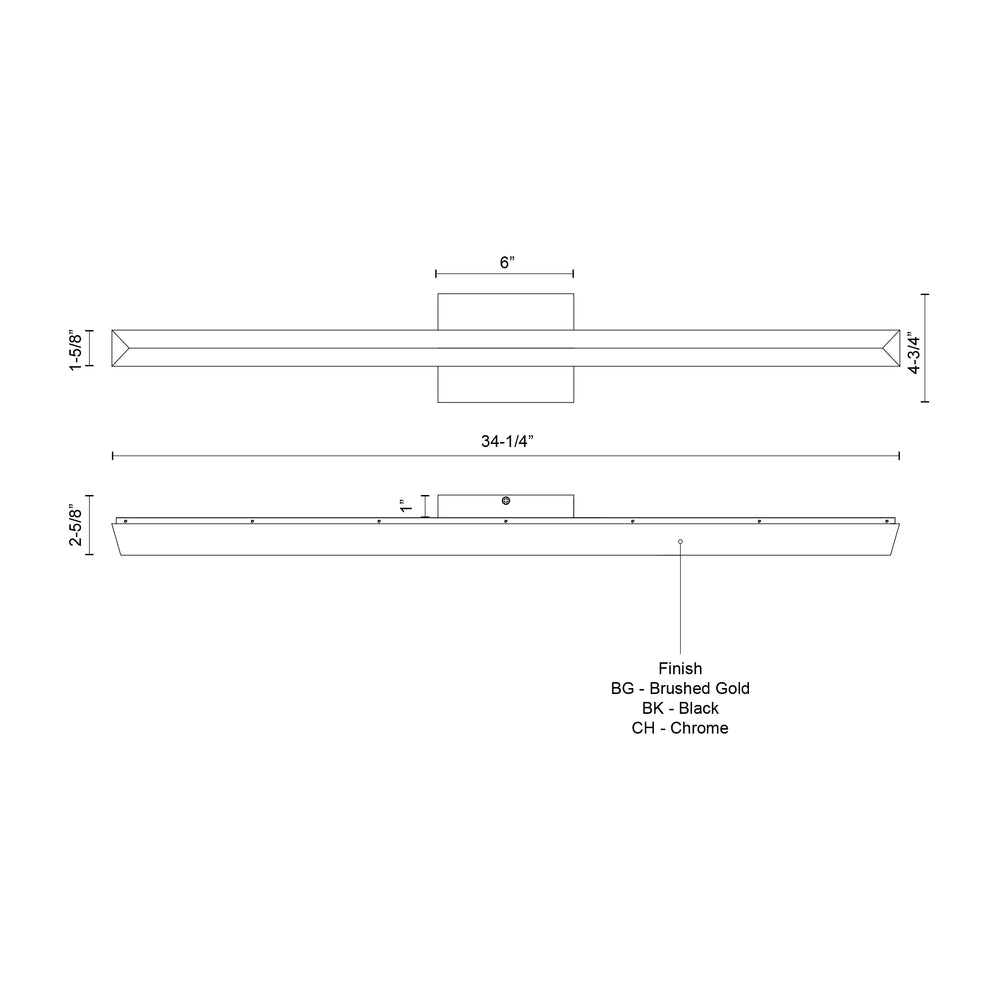 Saphir 34-in Vanity Light – Kuzco Lighting